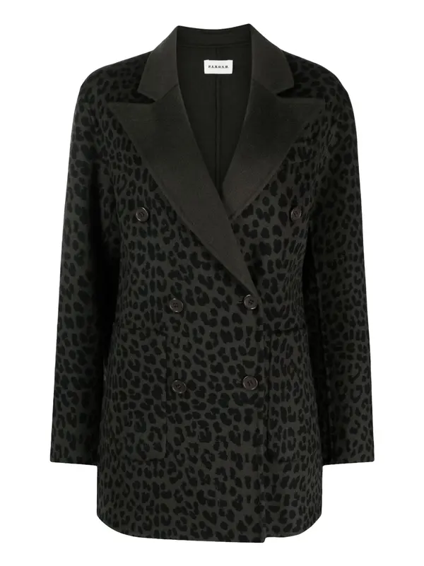 P.a.r.o.s.h Cheetah-print Blazer - Green