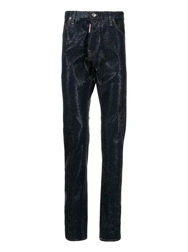 Dsquared2 Crystal-embellished Slim-leg Jeans - Blue