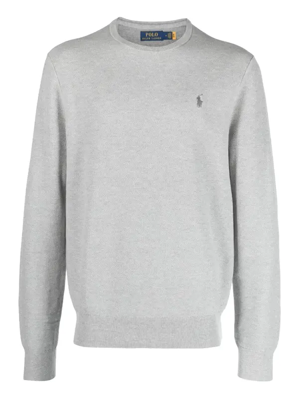 Polo Ralph Lauren Pony-embroidered Cotton Jumper - Grey