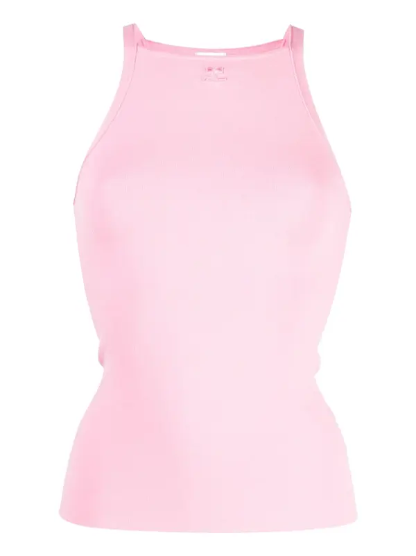 COURREGES Logo-embroidered Tank Top - Pink
