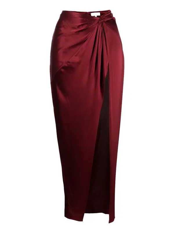 FLEUR DU MAL Twist Knot-detail Skirt - Red