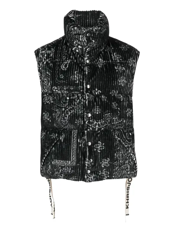 Khrisjoy Paisley-print Padded Gilet - Black