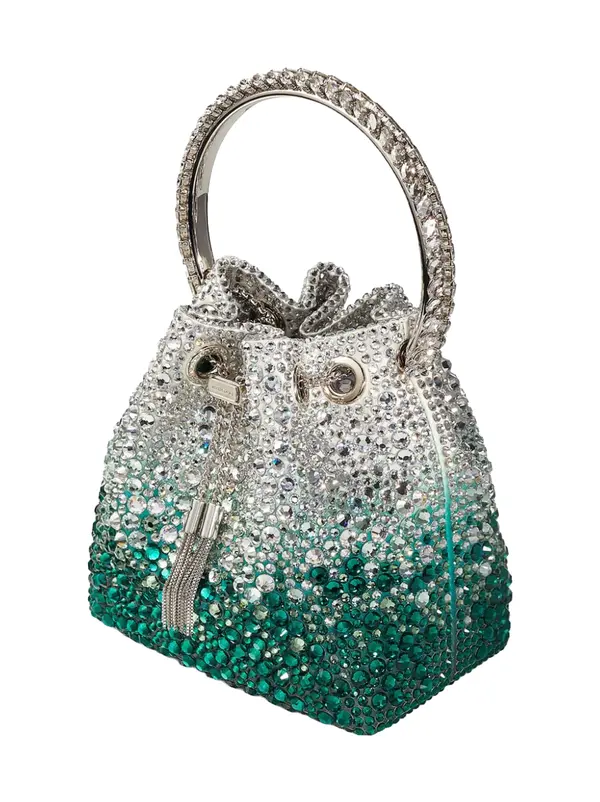 JIMMY CHOO Bon Bon Crystal-embellished Bucket Bag - Silver