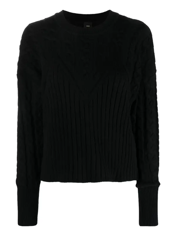 Pinko Armadillo Ribbed-knit Jumper - Black