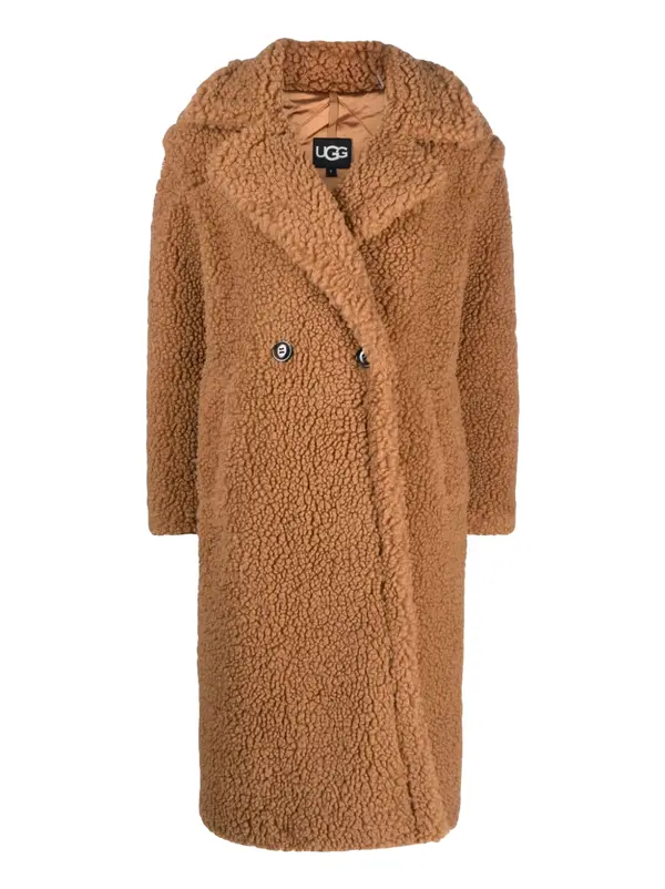 UGG Gertrude Double-breasted Teddy Coat - Brown