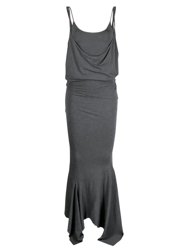 Attico Draped Mélange Dress - Grey