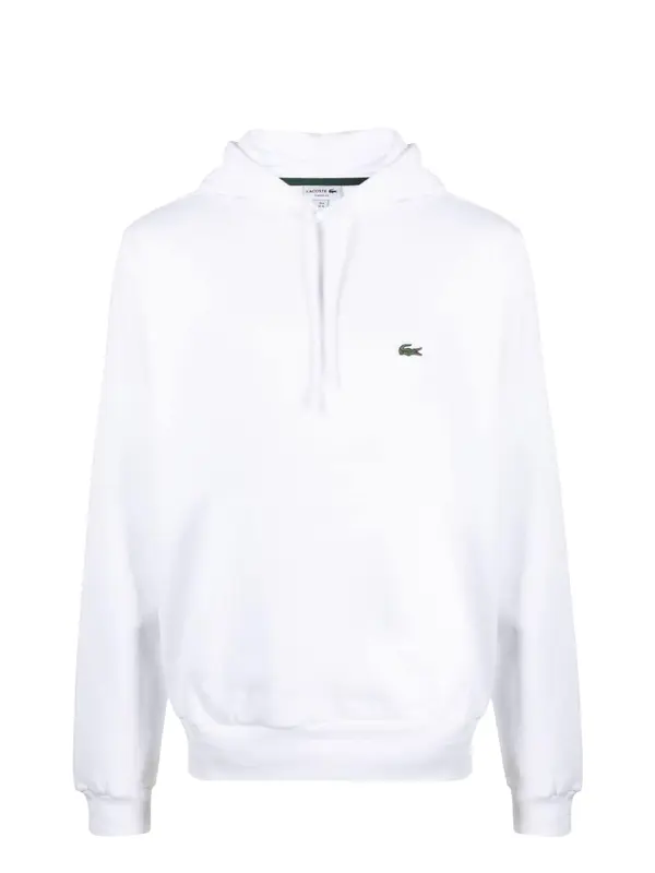 Lacoste Logo-patch Drawstring Hoodie - White