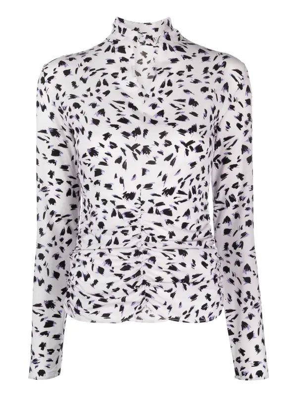 Patrizia Pepe Abstract-print Long-sleeve T-shirt - Black