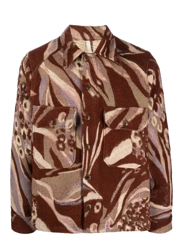 SUNFLOWER Animal Cpo Shirt Jacket - Brown