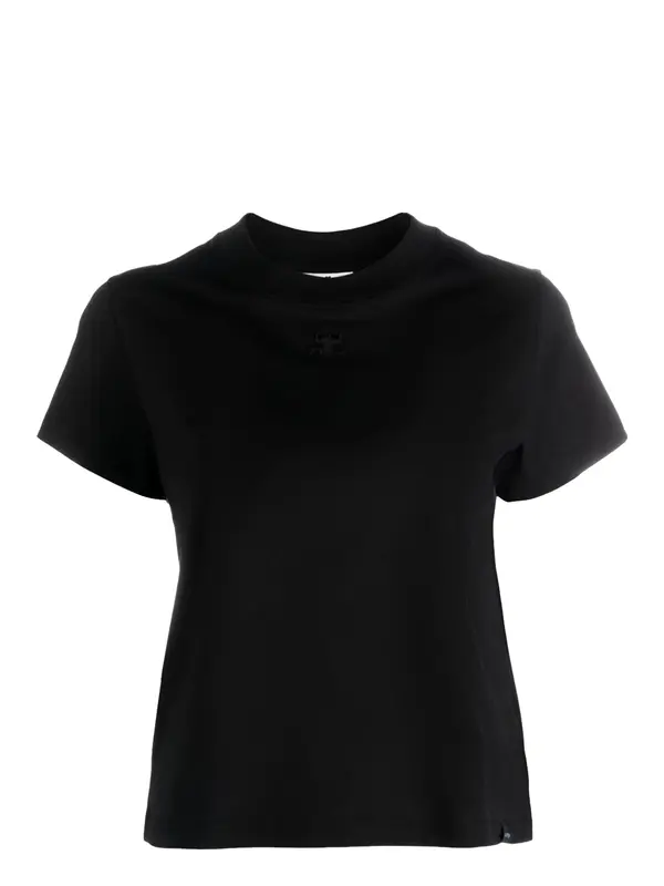 COURREGES Crew-neck Jersey T-shirt - Black