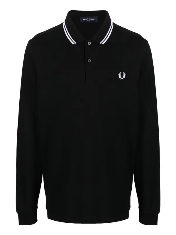 Fred Perry Logo-embroidered Cotton Polo Shirt - Black