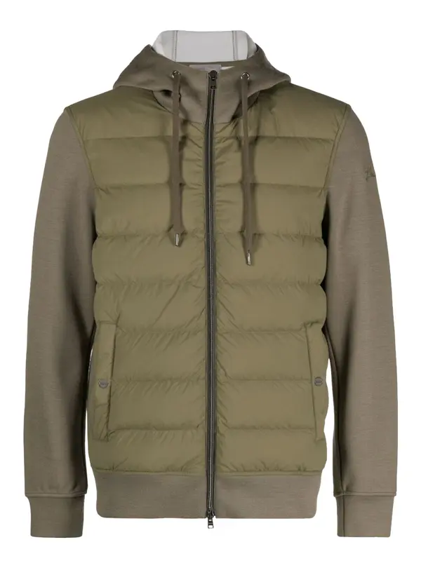 Herno Quilted-panel Hooded Jacket - Green