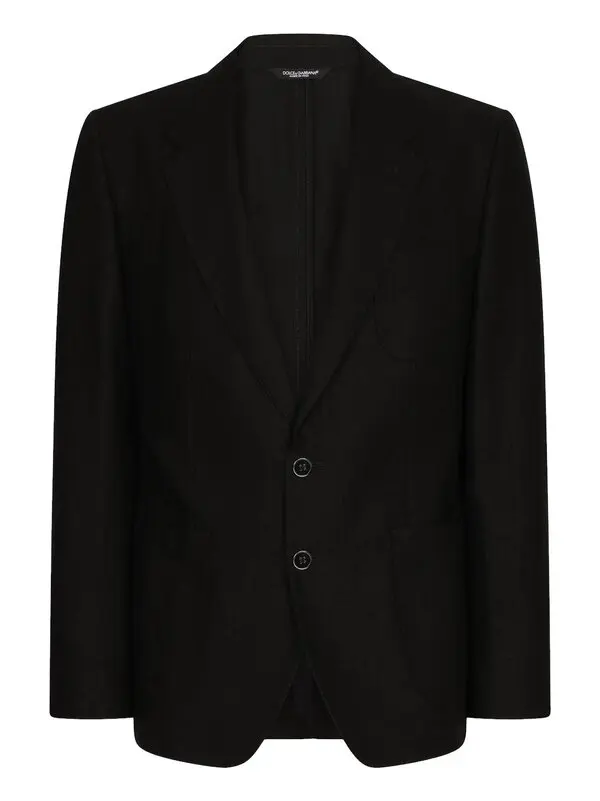 Dolce & Gabbana Deconstructed Single-breasted Linen Blazer - Black