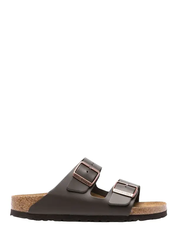 BIRKENSTOCK Arizona Buckled Slides - Brown