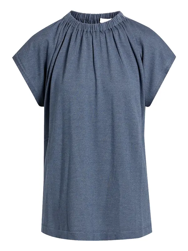 Brunello Cucinelli Metallic Cashmere-blend Jersey Top - Slate Blue