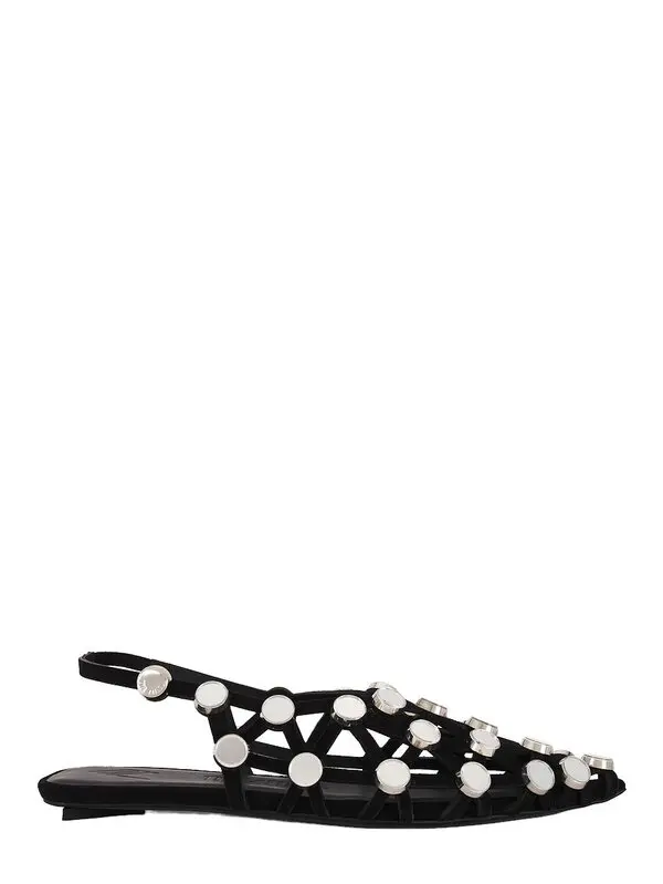 Attico Grid Ballerina Flat - Black
