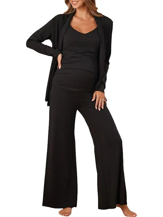 ANGEL MATERNITY Nursing Cardigan Set - Black