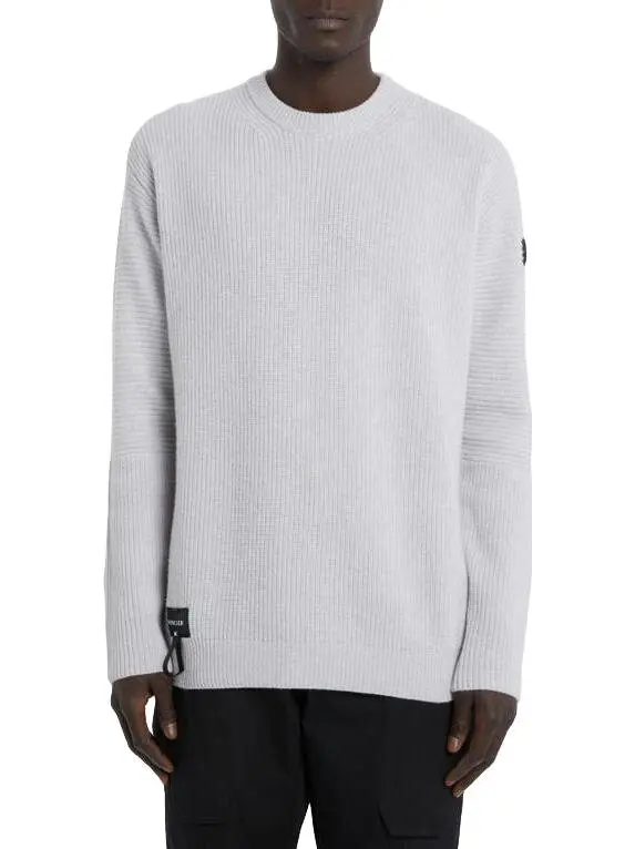 Moncler Wool Ribbed Crewneck Sweater - Silver Cloud