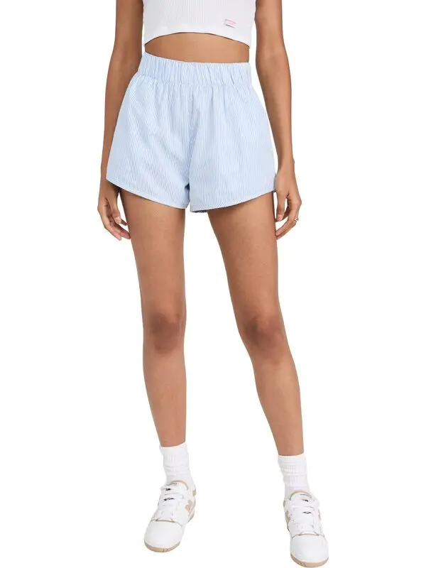 RECREATIONAL HABITS Cotton Stripe Shorts - Blue