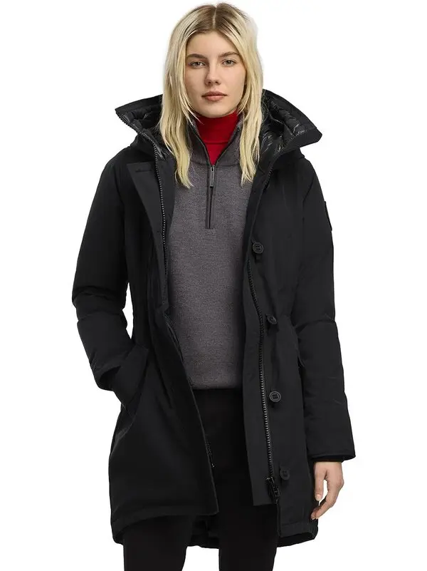 Canada Goose Rossclair Mid-length Hooded Parka - Black