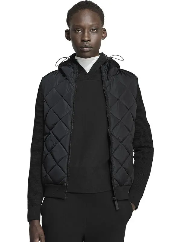 Canada Goose Hybridge Quilted Knit Hooded Jacket - Black