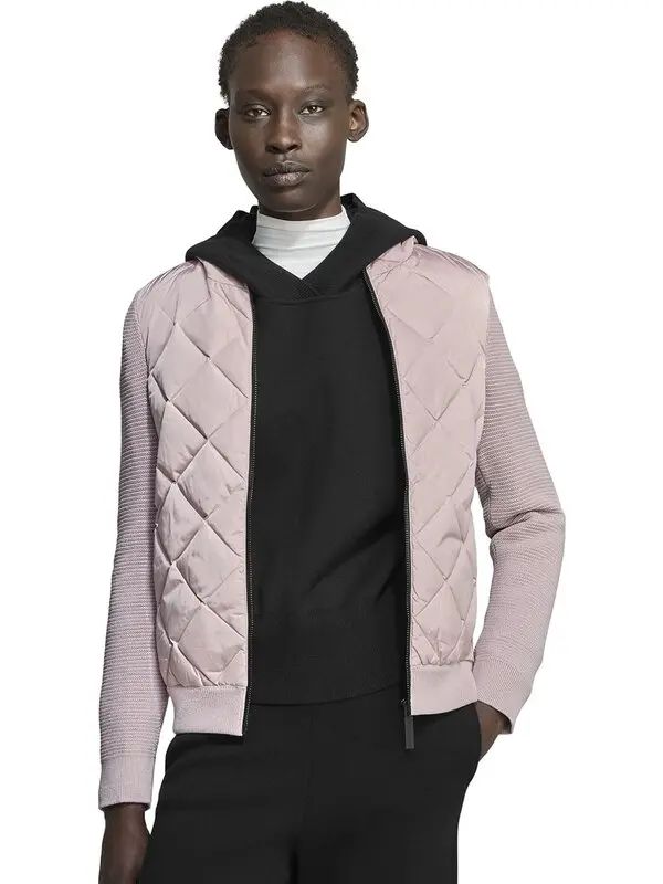 Canada Goose Hybridge Quilted Knit Hoodie - Lucent Rose