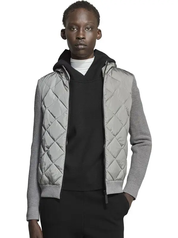 Canada Goose Hybridge Quilted Knit Hoodie - Silver Ore
