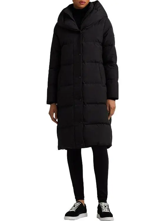 Ralph Lauren Pillow Hood Longline Puffer Jacket - Black