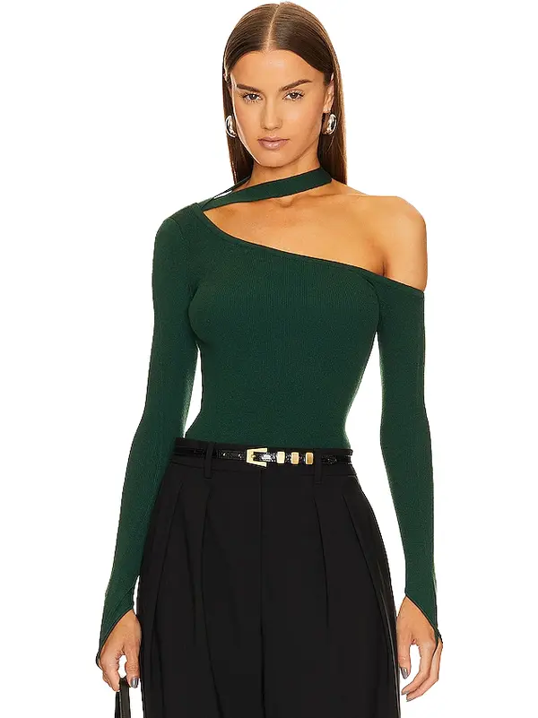 MICHAEL COSTELLO Pia Bodysuit - Deep Forest Green