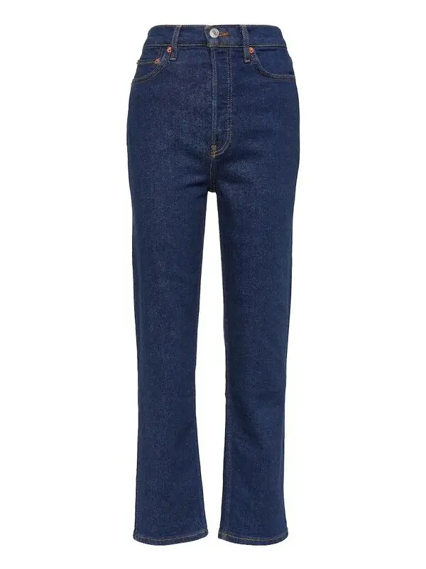 RE/DONE 70s Stove Pipe High-rise Straight Jeans - Blue