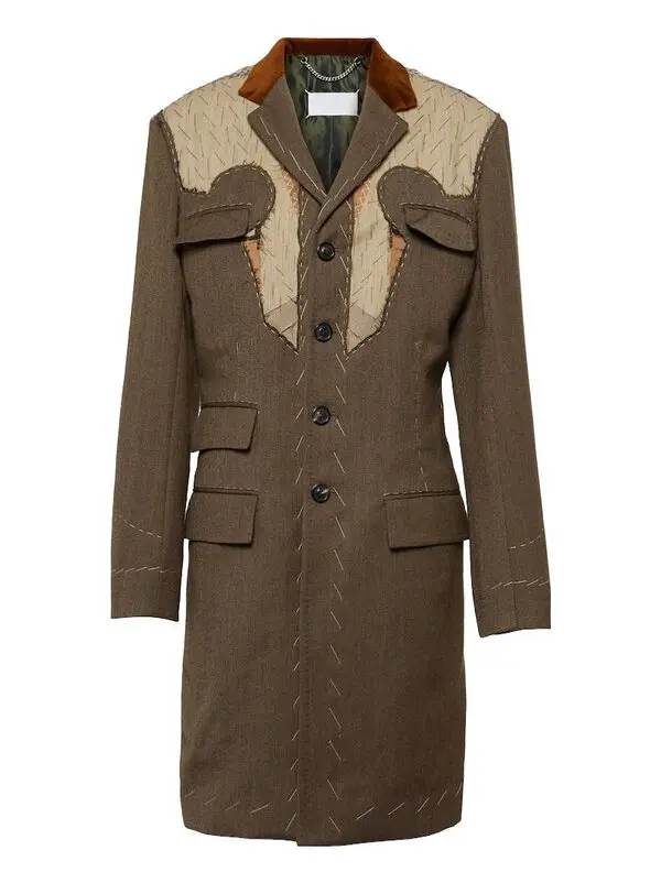 MAISON MARGIELA Single-breasted Wool Coat - Green