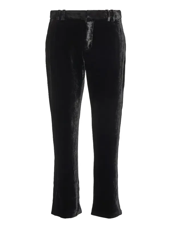 Balmain Cropped Velvet Trousers - Black