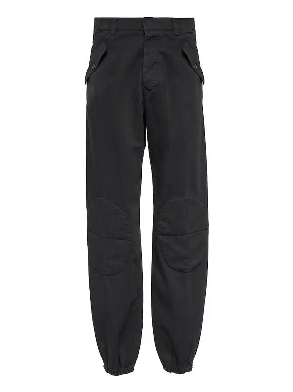 WINNIE N.Y.C Knee-pads Cotton Trousers - Black