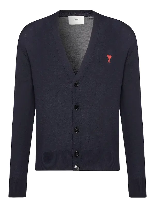 Ami De Cœur Wool Cardigan - Blue