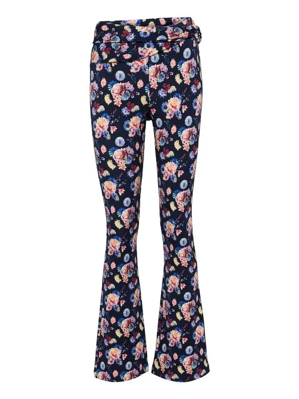 Rabanne Floral High-rise Trousers - Blue