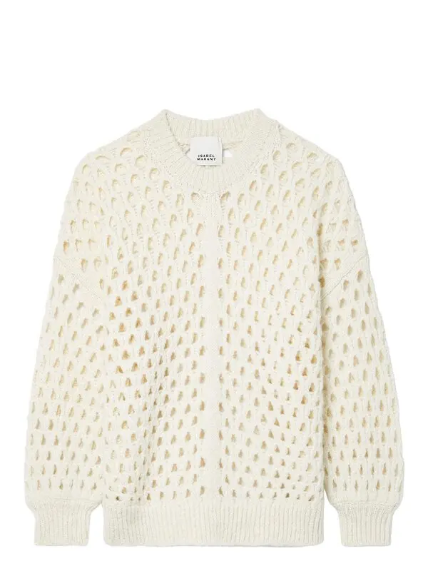 MARANT ETOILE Tane Open-knit Alpaca-blend Sweater - Off-white