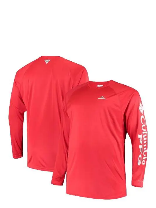 Columbia Georgia Bulldogs Big & Tall Terminal Tackle Long Sleeve Omni-shade T-shirt - Red