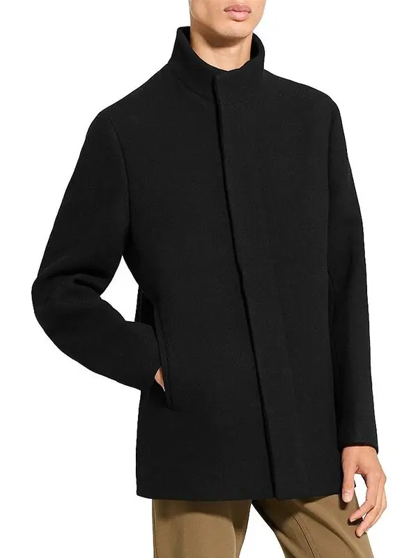 Theory Clarence Wool Melton Coat - Black