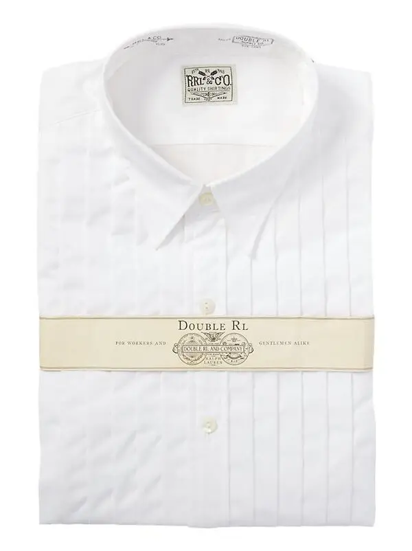 Ralph Lauren Slim Fit French Cuff Tuxedo Shirt - White