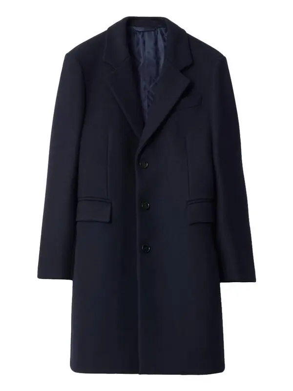 Burberry Tailored Wool Coat - Navy
