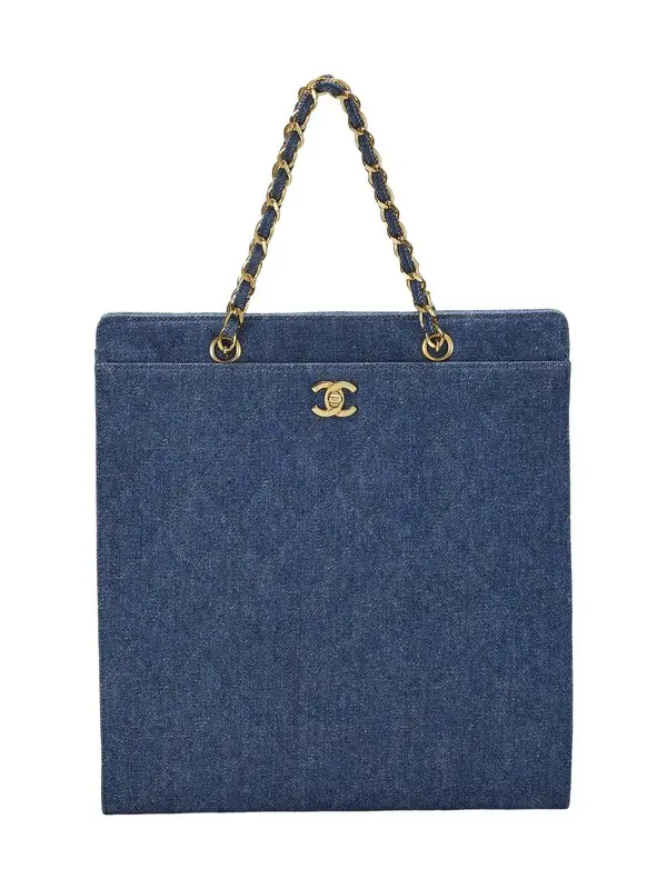 Chanel Quilted Denim Tote - Blue