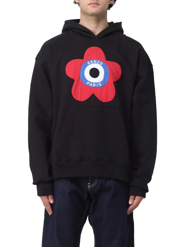 Kenzo Flower Cotton Sweatshirt - Black