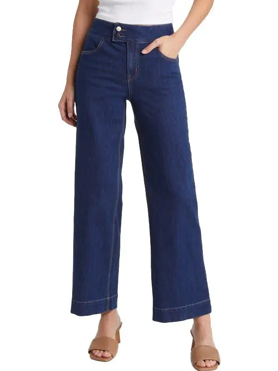 1822 Denim Two-button High-waist Wide-leg Jeans - Quinlin