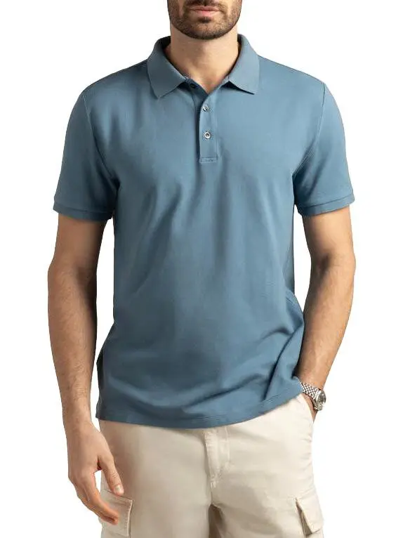 HYPERNATURAL Matterhorn Supima® Cotton Blend Polo - Blue Whale