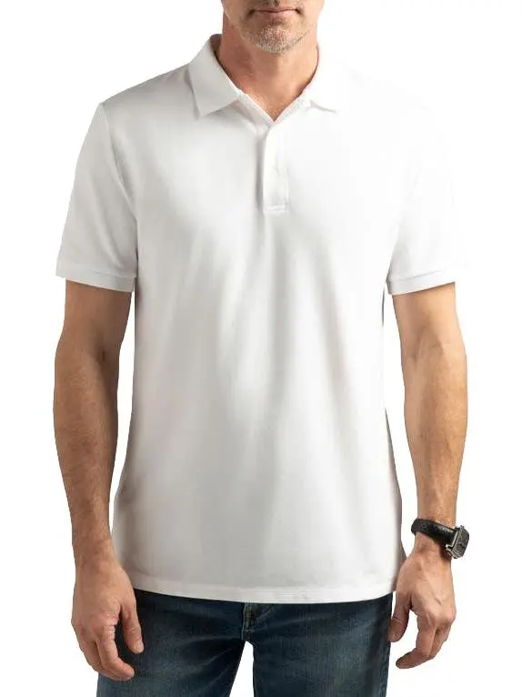 HYPERNATURAL Matterhorn Supima® Cotton Blend Polo - White