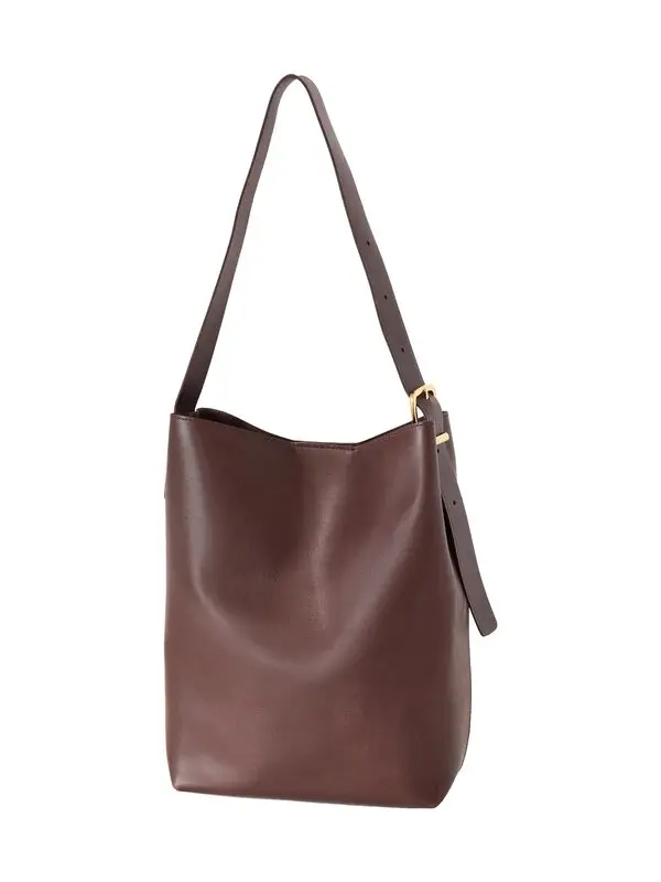 Madewell The Essential Bucket Tote - Chocolate Raisin Leather
