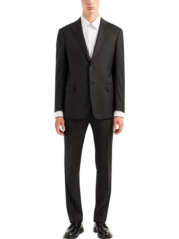 Emporio Armani Essential G Line Regular Fit Notch Lapel Suit - Black