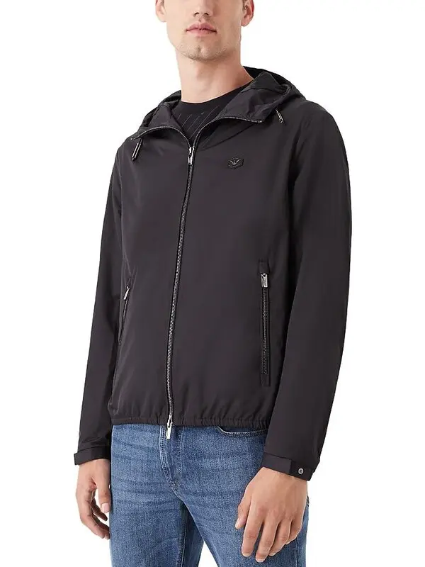 Emporio Armani Essential Water Repellent Hooded Jacket - Navy Blue