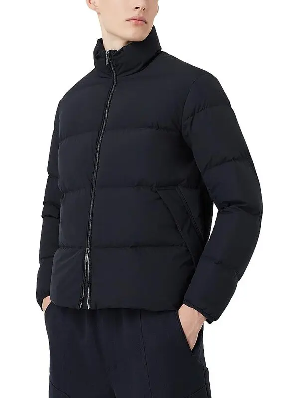 Emporio Armani Quilted Puffer Coat - Navy Blue
