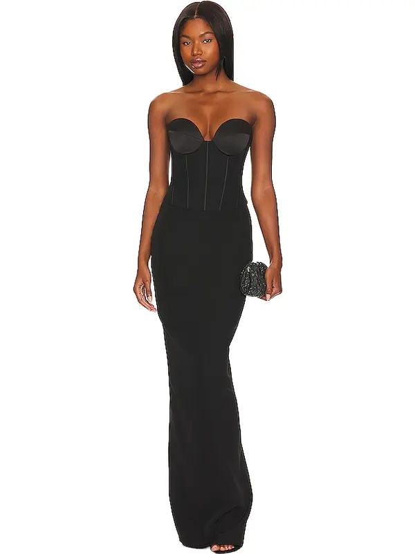 Retrofete Luna Strapless Maxi Dress - Black
